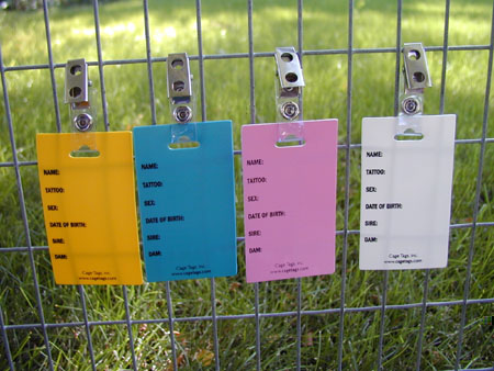 BUNNYRABBIT.com Cage Tags, Cagetag, plastic tag, plastic cagetag ...