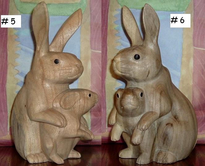 carved bunny, carved rabbit, wood bunny, wood rabbit, wood horse, wood ...
